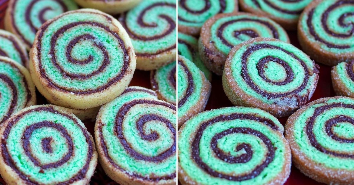 Mint Chocolate Sugar Cookie Pinwheels Recipe