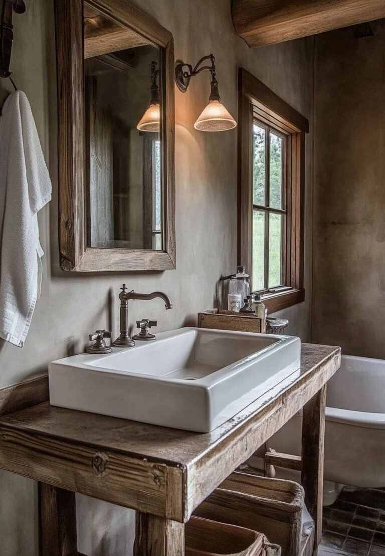 Bathroom Decor Old Bathroom: 40+ Rustic Guest Bathroom Ideas for Remodels