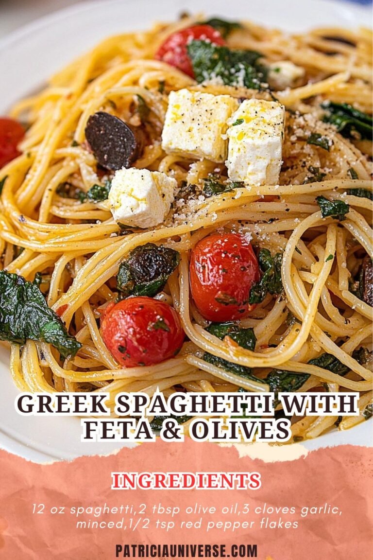 Greek Spaghetti with Feta & Olives – Easy Dinner Recipe