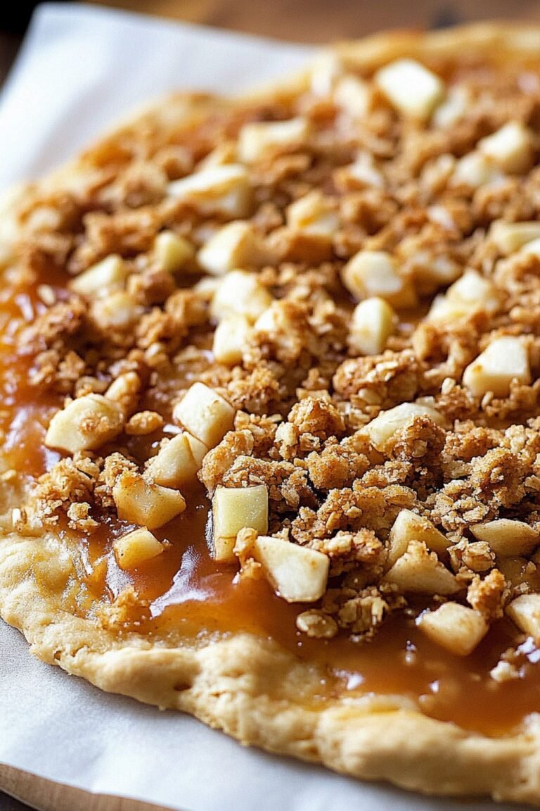 Easy Recipes Apple Crisp Pizza with Sweet Crumble Topping