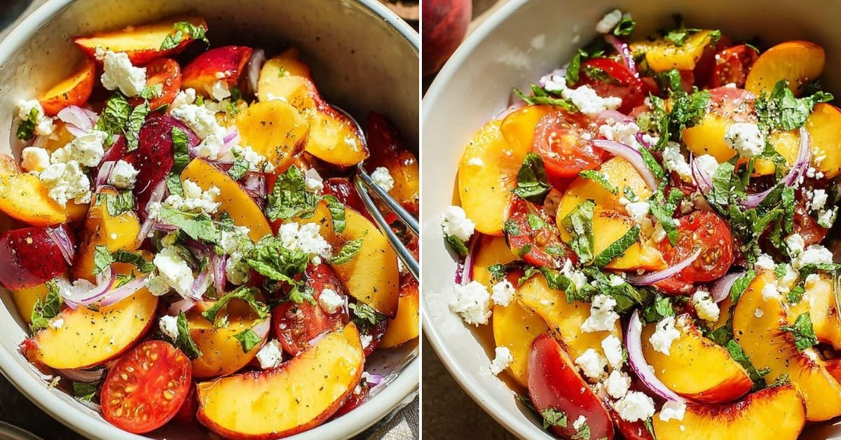 Easy Recipes: Peach Feta Salad For Summer | Fresh & Quick Salad