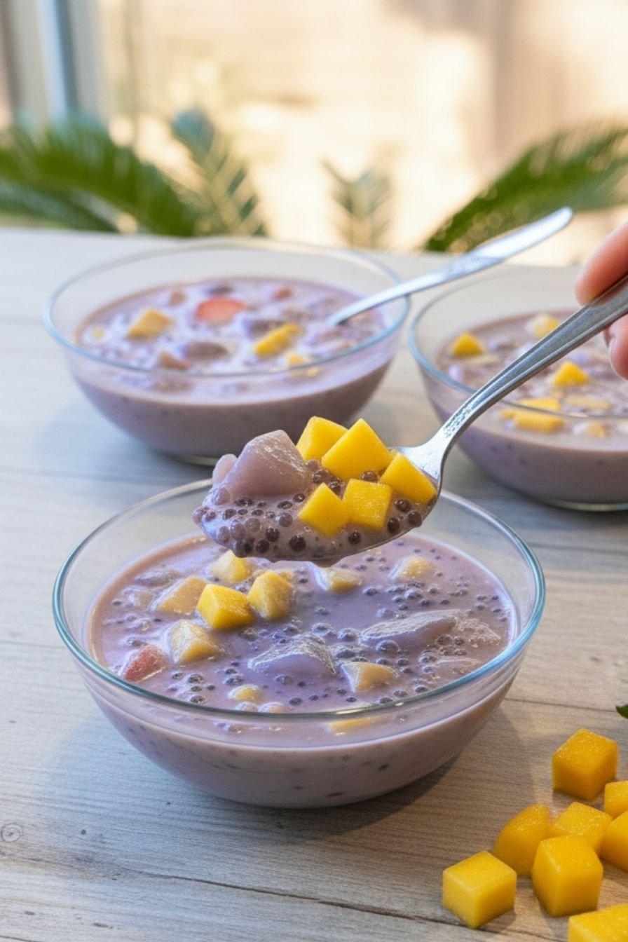 Easy Recipes Ube Sago Delight | Sweet Filipino Treat