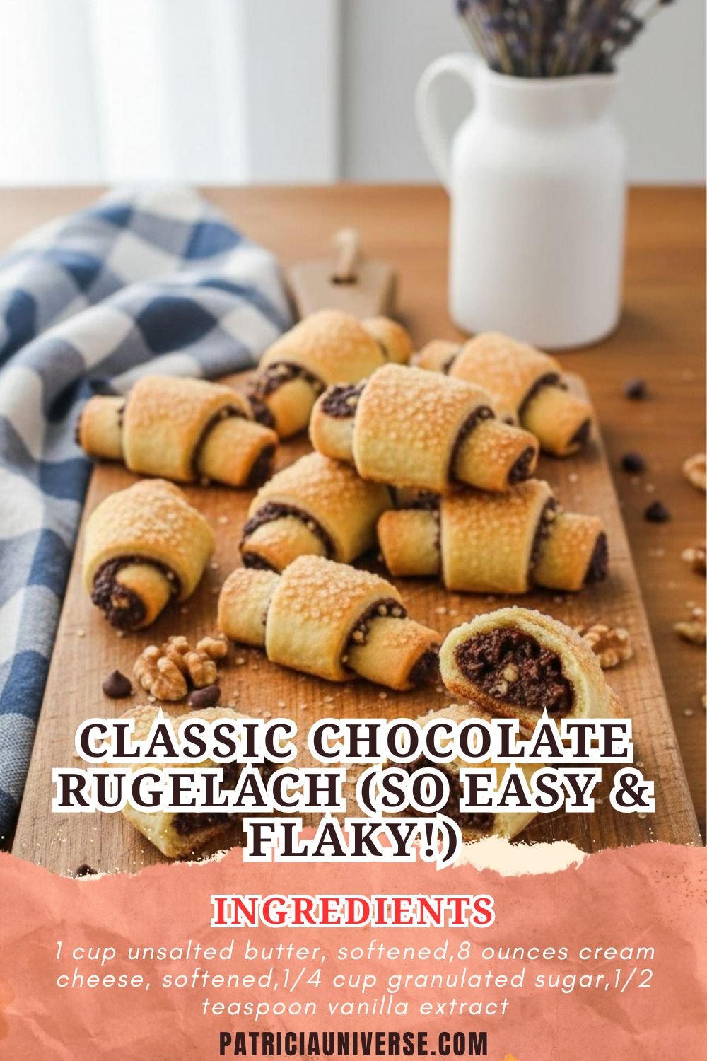 Classic Chocolate Rugelach Recipe - Easy Flaky Pastry Dessert